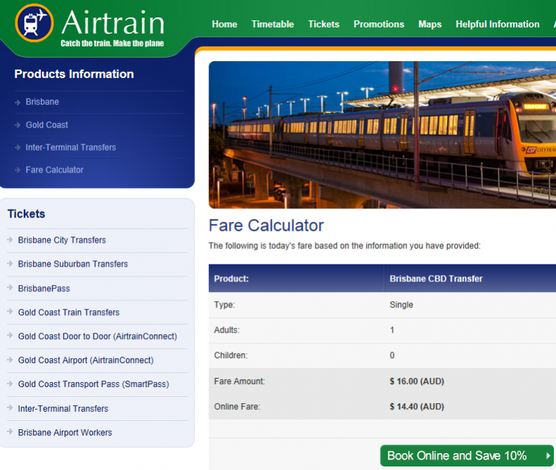 Brisbane's Airtrain - Economy Traveller